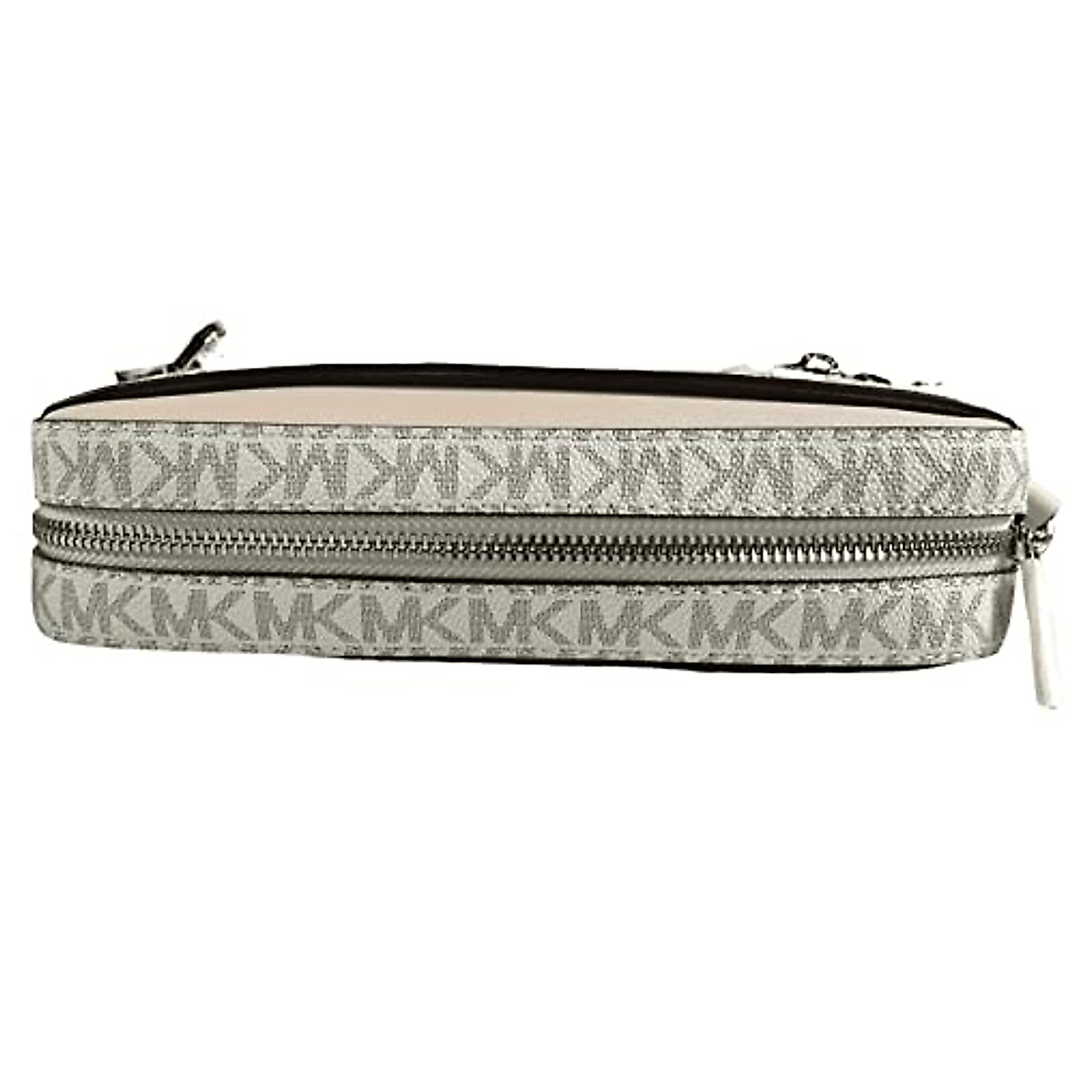 Michael Kors Jet Set East West Chain Crossbody Vanilla MK Powder Blush Pink Bundled with Michael Kors Jet Set Card Holder in Ballet