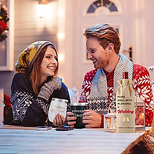 JETIKON Engagement Gifts for Couples 2024 Gifts for Newly Engaged Couples Engagement Gifts for Her Fiance Women 3PCS 20 oz Wine Tumbler Wine Bag Bride and Groom To Be Gift Wedding Gifts