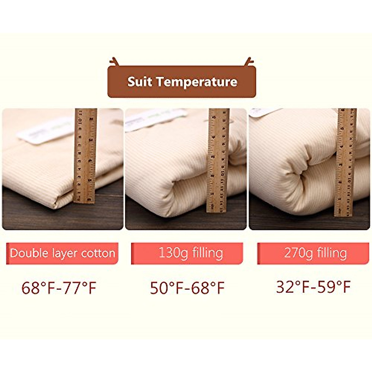 OuYun Baby Organic Sleeping Bag Autumn Detachable Sleeve Wearable Blanket,Small,2.5 Tog