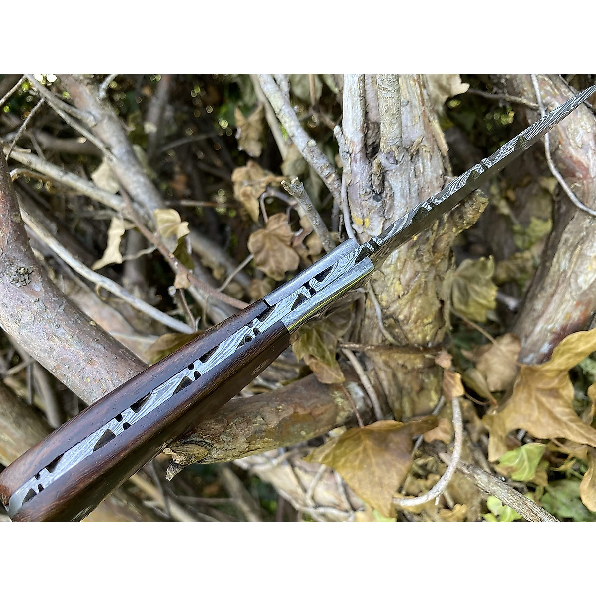 Perkin Knives - Handmade Damascus Hunting Knife - Beautiful Camping Knife - Full Tang