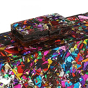 Acrylic Box Evening Clutch Bag for Women Geometric Patterns Purses Sequin Handbag Lady Party Wedding Banquet Bag (Multi-colored)