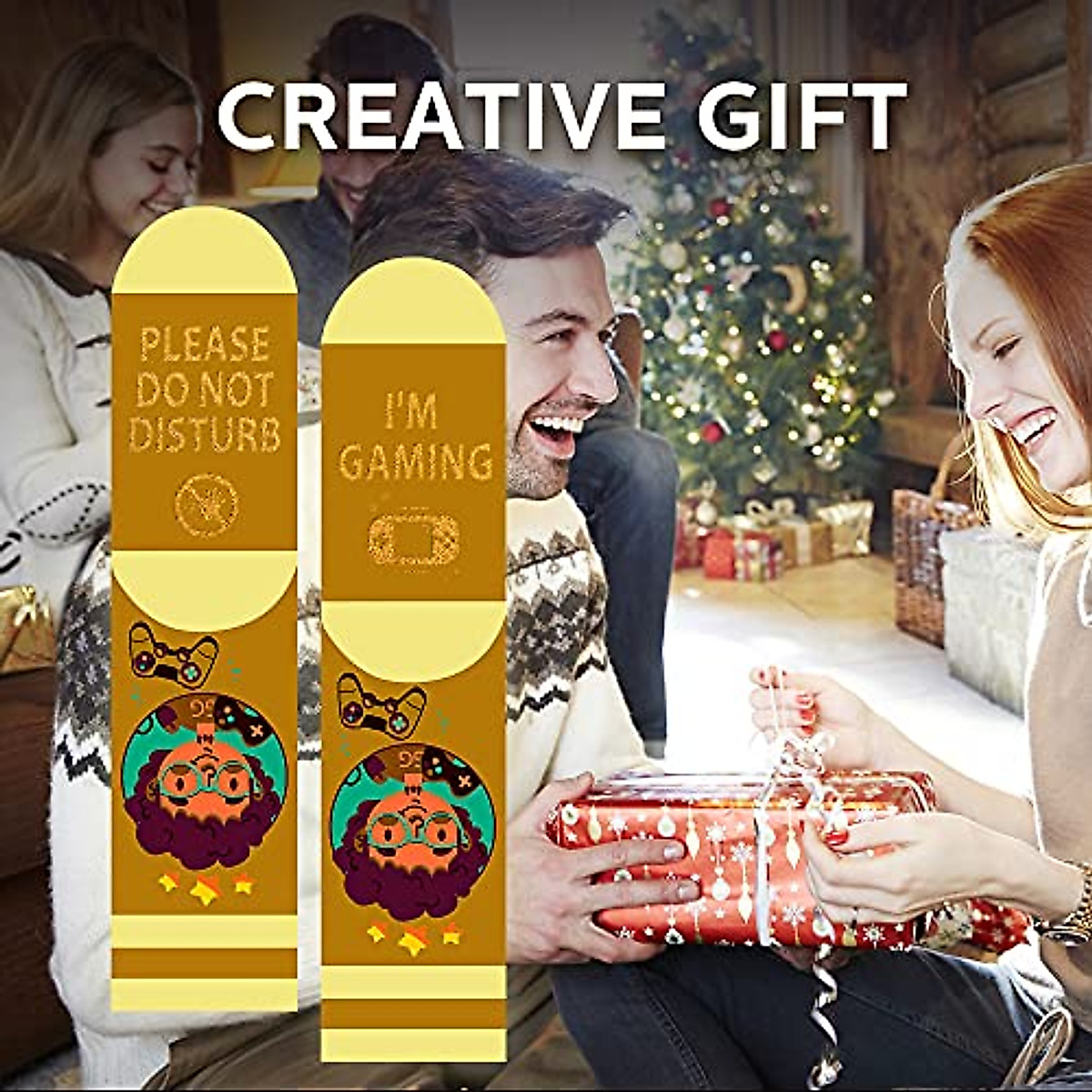 Gaming Gamer Socks for Men Women Teen Boys - Do Not Disturb I'm Gaming Socks Novelty Funny Crew Socks - Gifts for Gamer Lovers Boys Son Husband Stocking Stuffers