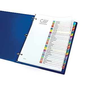 Avery 31-tab Dividers for 3 Ring Binders, Customizable Table of Contents, Multicolor Tabs, 1 Set (11846)