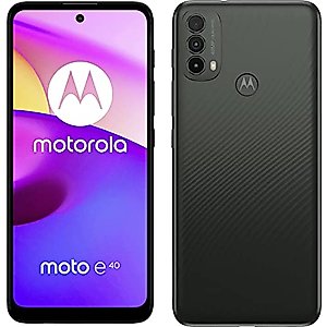 Motorola Moto e40 Dual-SIM 64GB ROM + 4GB RAM (GSM Only | No CDMA) Factory Unlocked 4G/LTE Smartphone (Black) - International Version