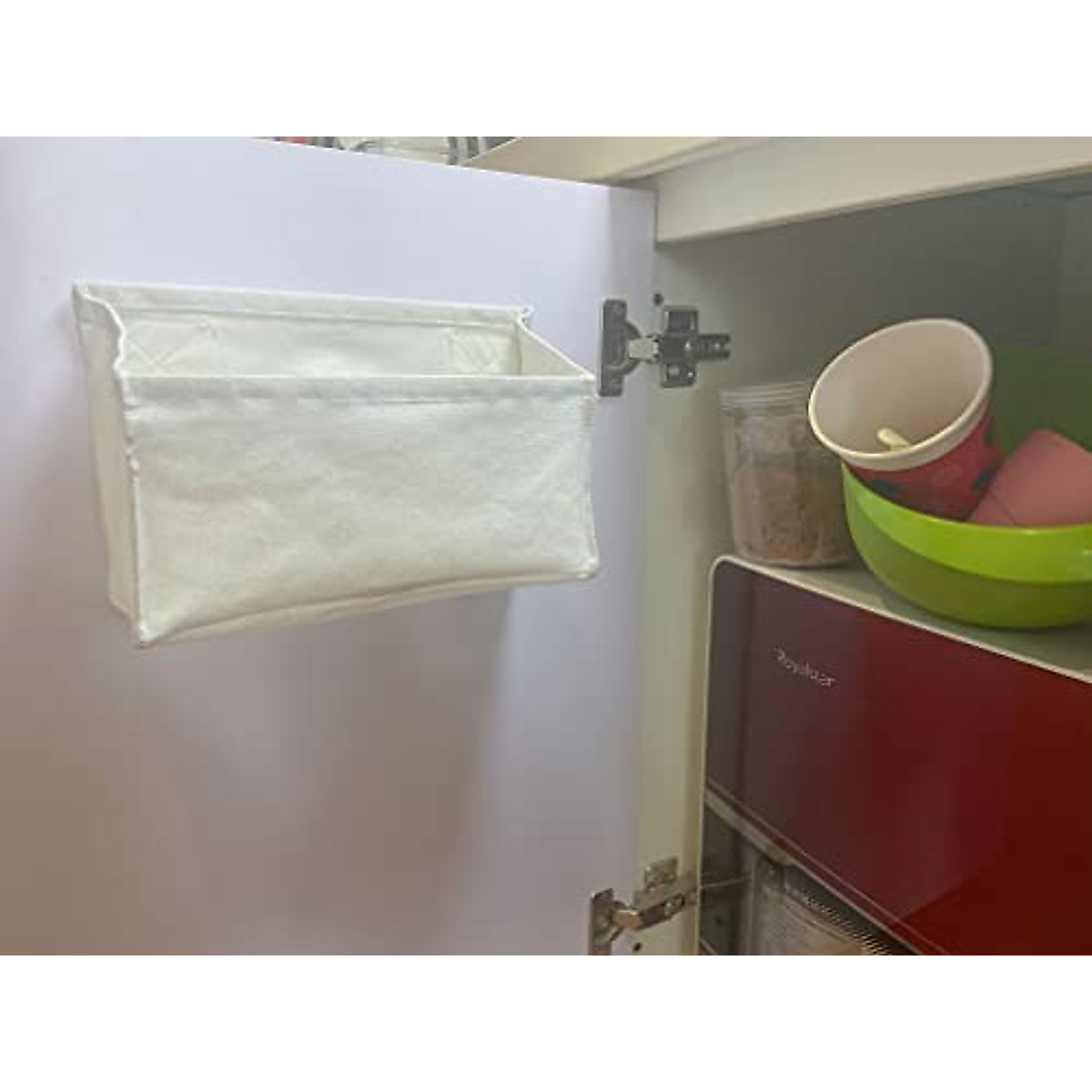 Kitchen Pantry Cabinet Organizer, [2 Packs] Fridge Bathroom Office Apartment RV Cupboard Makeup Spice Storage Container Bins, Easy to Install and Portable Door Organizer (White)