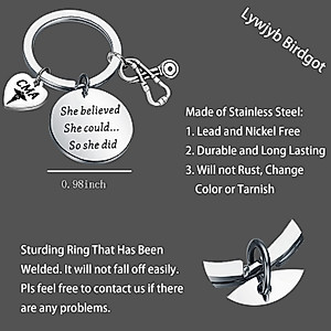 Lywjyb Birdgot CMA Gift Certified Medical Assistant Gifts She Believed She Could So She Did Nurse Keychain (CMA ky)