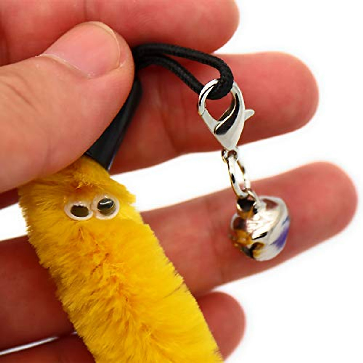 LASOCUHOO Cat Worm Toys, (15 Packs) Interactive Cat Wand Replacement, Cat Wand Refill Attachments for Most Cats Kittens