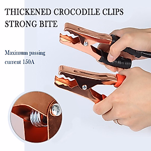 67" 150A Heavy Battery Duty Jumper Cables - Alligator Clips Electrical Battery Clamps for Emergency Roadside Assistance - Universal Jumper Cables for Car Truck Van Bus