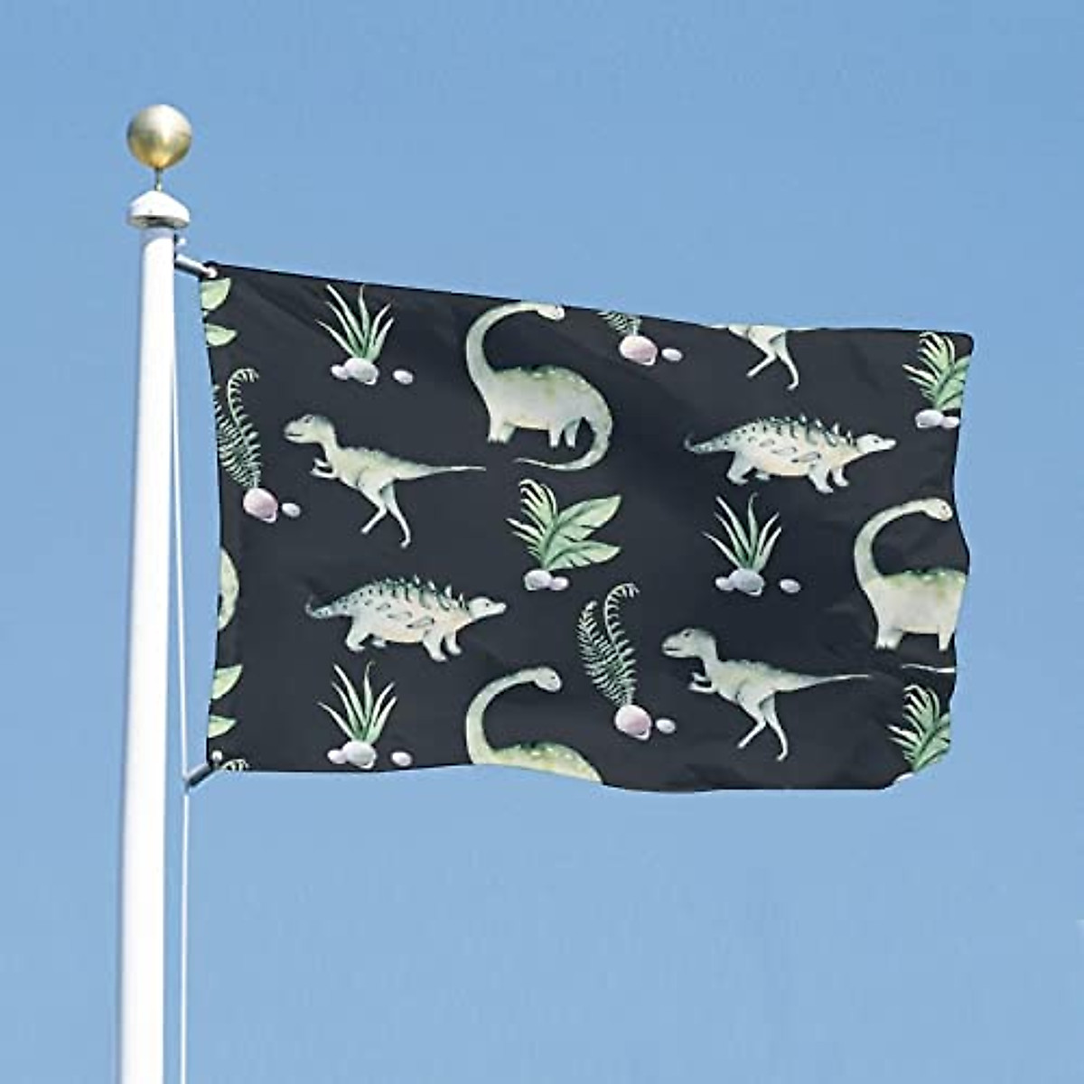 Cute Cartoon Baby Dinosaurs Flags Decorative Funny Banners for Outside House Dorm Room Parties