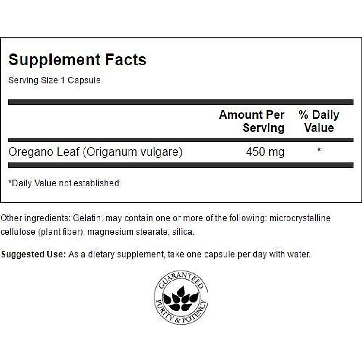 Swanson Oregano 450 Milligrams 90 Capsules