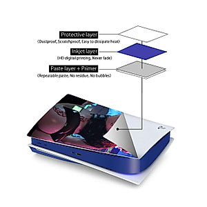 PEYANZ Skin Compatible with P.S.5 Console(Disk Edition) and Controllers Vinyl Sticker, Durable, Scratch Resistant, Bubble-Free