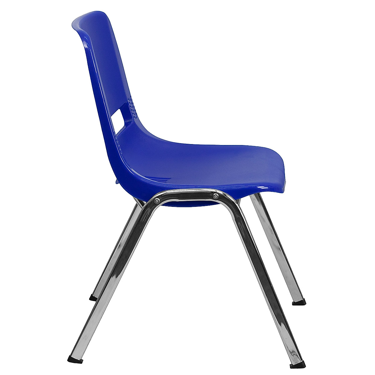Flash Furniture HERCULES Series 880 lb. Capacity Navy Ergonomic Shell Stack Chair with Chrome Frame and 18'' Seat Height