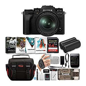 Fujifilm X-T4 Mirrorless Digital Camera with XF 16-80mm f/4 Lens Kit (Black) with 64GB Pro Memory Card, Essential Accessories and Software Bundle (5 Items)
