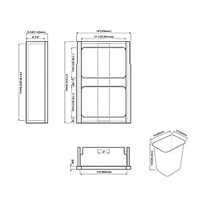 Dowell 4006 0215/0218/0221 Single/Double Waste Basket Pullout for B15/B18/B21 Cabinet (for B18 Cabinet)