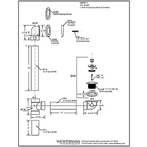 Westbrass Twist & Close Sch. 40 ABS Bath Waste with One-Hole Elbow, Satin Nickel, D49411-07