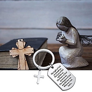 Gzrlyf Christian Gifts Prayer for Protection Key Rings Religious Gifts for Christian Pastor Gifts (Prayer for Protection Keychain)
