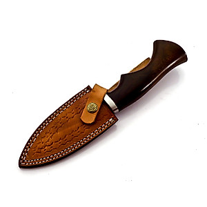 Nooraki BK-361 Handmade 440c Stainless Steel Bowie knife with leather sheath Razor Sharp, Multipurpose Knife with Rose Wood Handle for Everyday Carry, Camping, Hunting, 10" Length