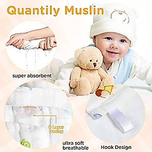 10 Pieces Baby Burp Cloth 10 x 20 inches 6 Layer Soft Absorbent Muslin Newborn Towel for Baby Shower Machine Washable, for Sensitive Skin Baby (Floral Pattern)