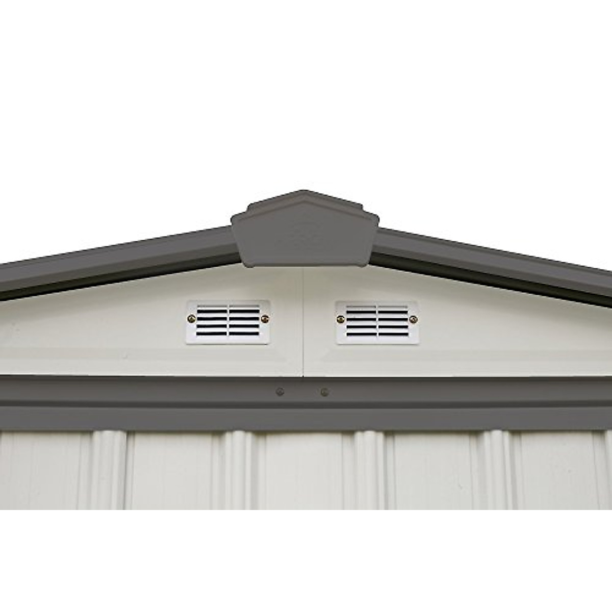 ARROW 6' x 5' EZEE Galvanized Steel Low Gable Shed Cream with Charcoal, Storage Shed with Peak Style Roof