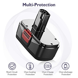 2 Pack Upgraded 3.7Ah Battery Replacement for Craftsman DieHard C3 Cordless Tool Battery 130279005 130279003 130279017 315.113753 315.114850 315.114852 315.11485 315.115410 1323903 1323517 11375 11376