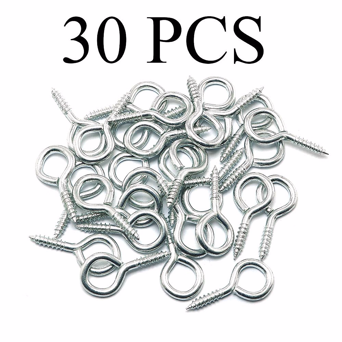 Pro Bamboo Kitchen Eyelets Screw 30PCS 1 Inches Screw Eye Pins Eye Pins Hooks