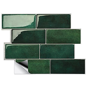 SMART TILES Peel and Stick Backsplash - 5 Sheets of 11.56" x 8.38" - 3D Adhesive Peel and Stick Tile Backsplash for Kitchen, Bathroom, Wall Tile