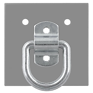 CURT 83742 3 x 3-Inch Surface-Mounted Trailer D-Ring Tie Down Anchor, 11,000 lbs Break Strength