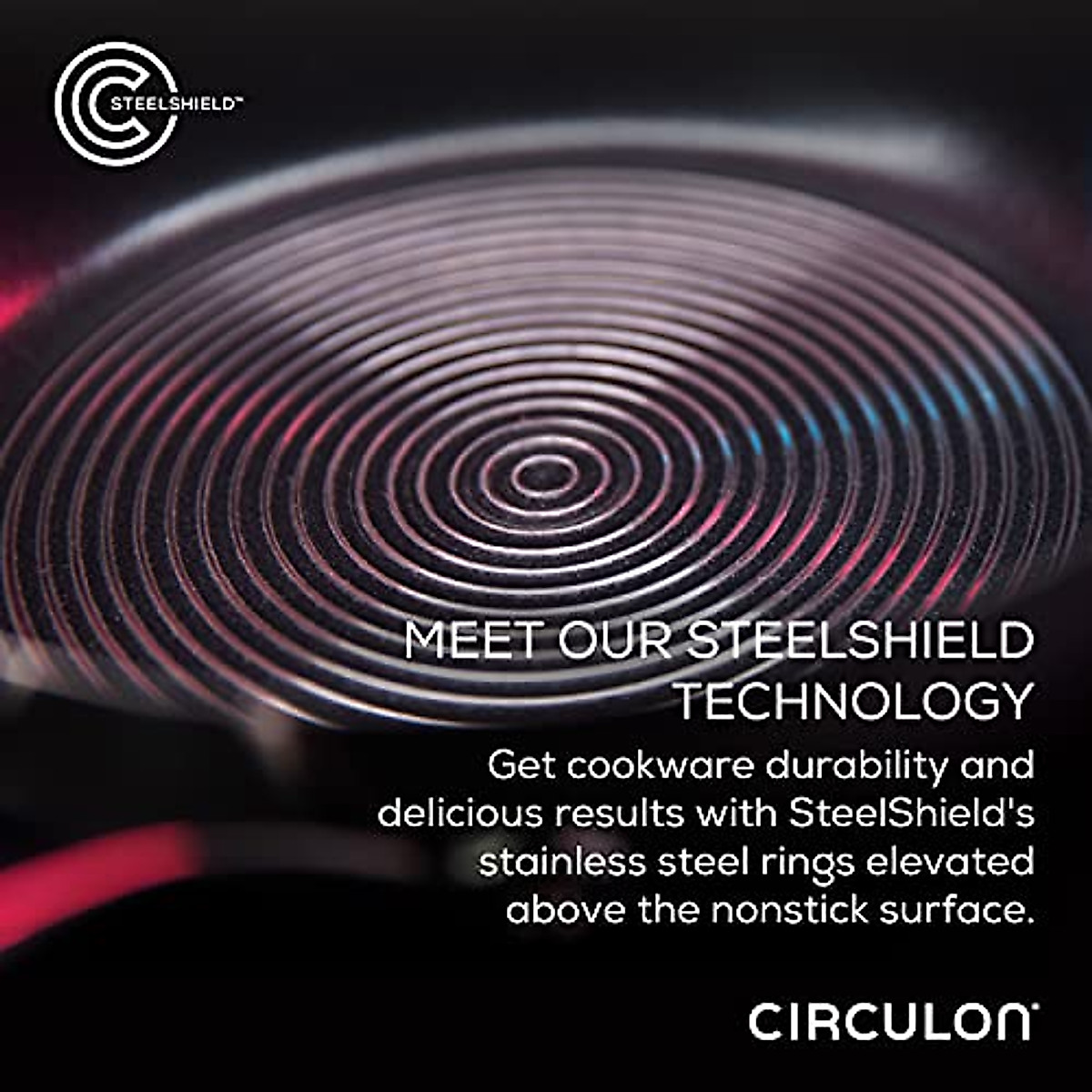 Circulon Stainless Steel Cookware Pots and Pans Set with SteelShield Hybrid Stainless and Nonstick Technology