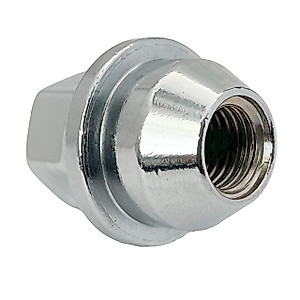 Eisen 12x1.5 One-Piece Chrome OEM Style Lug Nuts Compatible for Stock Steel Wheels/w Hubcaps Ford Focus Fusion Escape