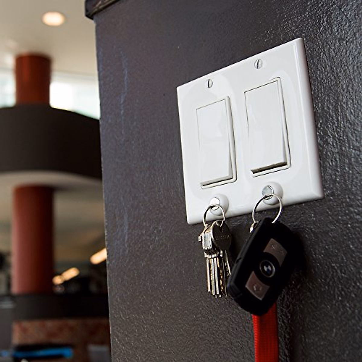 KeySmart KeyCatch - A Modern Magnetic Key Rack - Easy Installation Key Holder - Screws Into Lightswitch Panel - Strong Magnet (6-Pack)