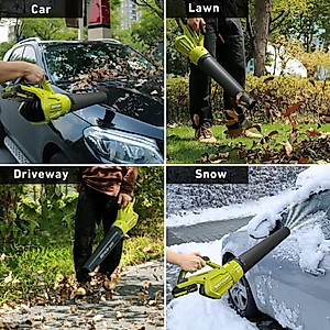 SEYVUM Leaf Blower - 500CFM 20V MAX Leaf Blower Cordless with 2 X 2.0 Battery & Charger, Electric Handheld Leaf Blower, Lightweight Powerful Blower Battery Operated for Lawn Care, Patio, Jobsite, Yard