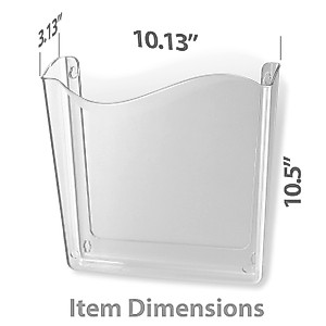 Officemate® OIC® Unbreakable Vertical Wall File, 10"H x 10"W x 3"D, Clear