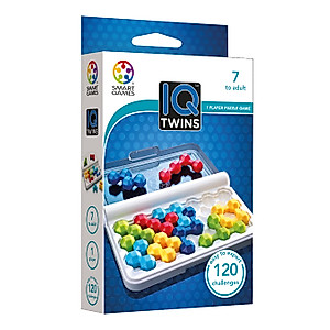 SmartGames IQ Twins Travel Game with 120 Challenges for Ages 7 - Adult
