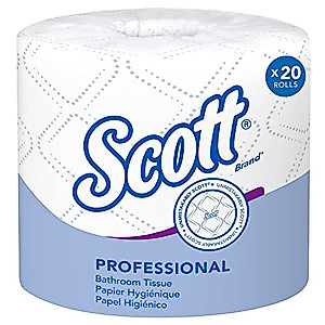 Scott Professional Standard Roll Bulk Toilet Paper (13607), 2-Ply, Elevated Design, White, Individually Wrapped, Compact for Easy Storage (20 Rolls of 550 Sheets, 11,000 Sheet Total)