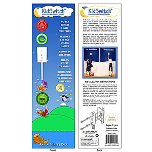 Kidswitch Light Switch Extender for Kids (3 Pack, Land & Sea Animal Theme) - Glow in The Dark Toddler Light Switch - Kids Light Switch Extender - Quick Install, Easy Grab Extension, Award Winning