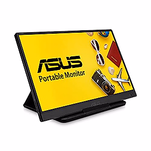 ASUS ZenScreen 15.6” Portable USB Monitor - Narrow Bezel, Micro USB, USB-powered External Monitor, Tripod Mountable, Protective Sleeve, Travel Monitor For Laptop & Macbook - MB165B, 1366 x 768 Pixels