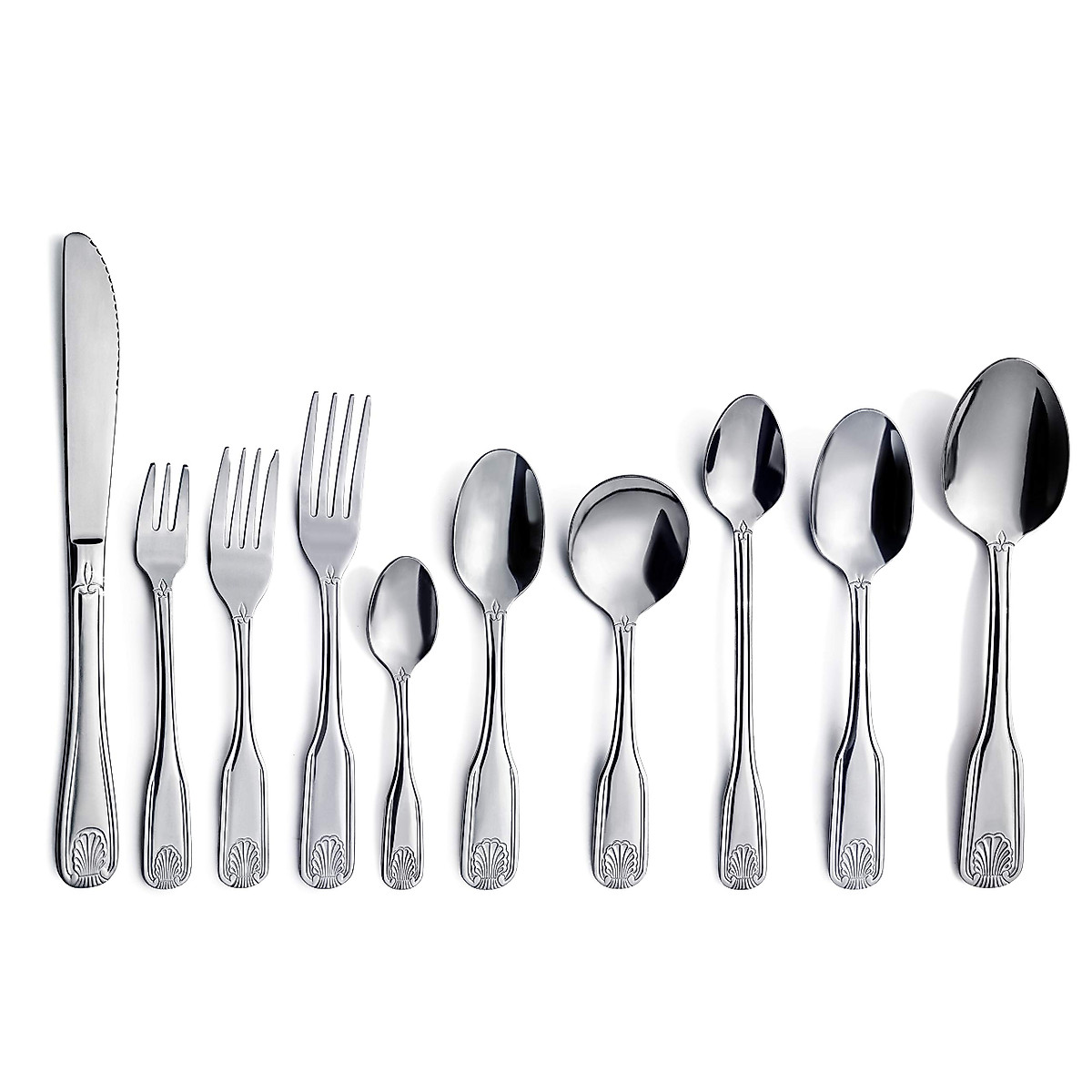 New Star Foodservice 58260 Shell Pattern, 18/0 Stainless Steel, Serving Spoon, 8.4-Inch, Set of 12