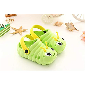 TMEOG Baby Sandals, Boys Girls Sandals Clogs Cute Caterpillar Slip On Lightweight Kid's Beach Slipper (Fruit Green, 2_years)
