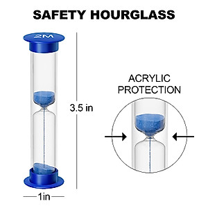 SuLiao 2 Minute Sand Timer for Kids, Colorful Hourglass Sand Clock 2 Minute, Small Sand Watch 2 min, Plastic Hour Glass Sandglass for Kids, Games, Classroom, Toothbrush Timer (Blue)