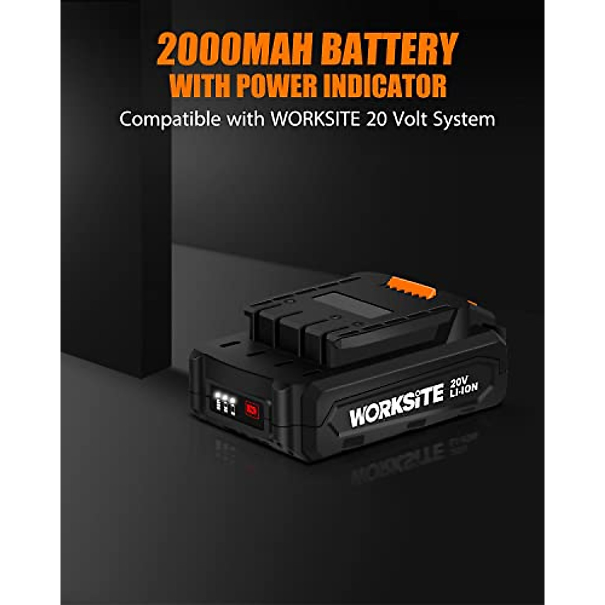 WORKSITE Cordless Drill/Driver Kit, 20V MAX 3/8" Compact Drill Set with 2.0A Battery, Charger, 309 In-lbs Max Torque, 24pcs Accessories for Drilling Wood Metal