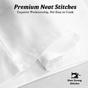 Satin Pillowcase for Hair and Skin, Silky Soft Satin Pillowcase for Women Hair Set of 4, Standard+Queen Silk Pillow Cases, Satin Pillowcase with Envelope Closure (White, 20x26 Inches+20x30 Inches)