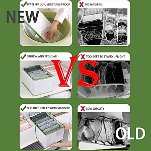 STAPO Wardrobe Clothes Organizer (2pcs), Foldable Grid Storage Box with Multiple Layers, Portable Washable Containers for Underwear, Socks, Scarves, Skirts, T-shirts, Jeans(Pink, Sturdy PP Board)