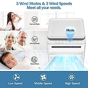 Evaporative Air Cooler,4-In-1 Portable Air Conditioners with 4 Modes 3 Speeds,5L Portable Air Conditioner with 7H Timer,Remote Control Quiet Swamp Cooler Air Conditioner Portable for Room,Home,Office