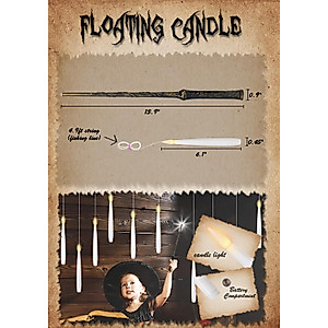 GenSwin 22pcs Flameless Floating Candles with Magic Wand Remote Timer, Battery Operated Hanging Window Candles Flickering, 6.1" LED Electric Candles for Christmas Halloween Decorations(White)