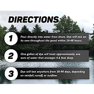 Sanco Industries Black Out Lake and Pond Dye - One Gallon of Professional Lake & Pond Dye – Treats Up to 1 Acre – Deep Black Color - Safe for Fish, Wildlife, Pets & Children