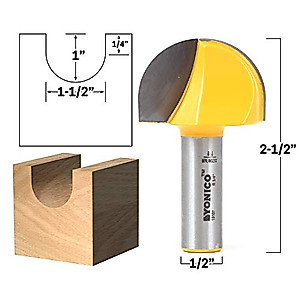 YONICO 19107 1-1/2-Inch Diameter Core Box Router Bit 1/2-Inch Shank