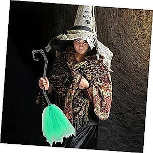 HONMEET Witches Flying Broomstick Plastic Halloween Broom Decoration Mesh Detachable Witch Broom Witch Cosplay Broom
