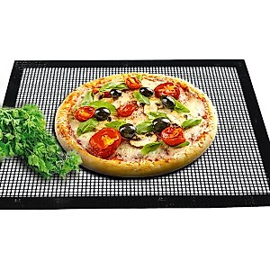 Bluedrop Baking Sheets Oven Liners Crisper Toaster Mesh Crispy Sheets Perforated PTFE Baking Liners For Pizza Non Stick Pads