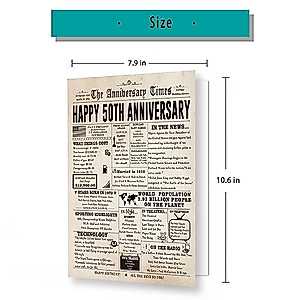VvOoOvV Happy 50th Anniversary Cards Gifts for Mom Dad, Funny 50th Anniversary Birthday Decorations for Men Women, Large 50th Wedding Anniversary Card for Him Her