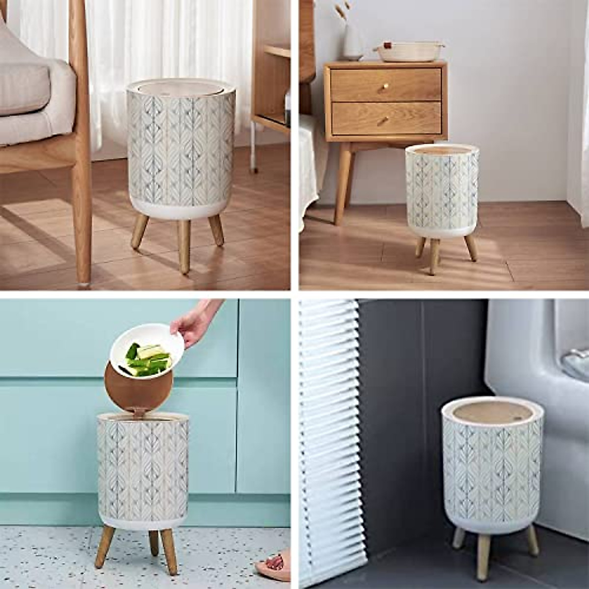 LGCZNWDFHTZ Retro Small Trash Can for Home & Office